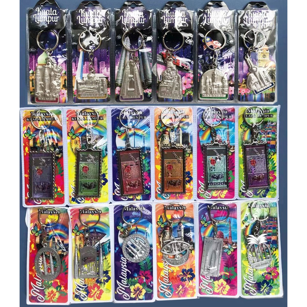Malaysia Souvenir Keychain KLCC 6 in 1 design / Gantungan Kunci KLCC ...