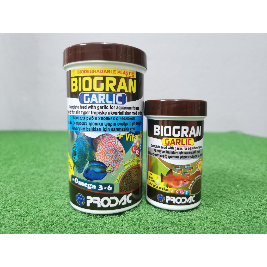 Prodac Biogran Garlic (40g/120g) Small Fish Food. Makanan Ikan Kecil ...