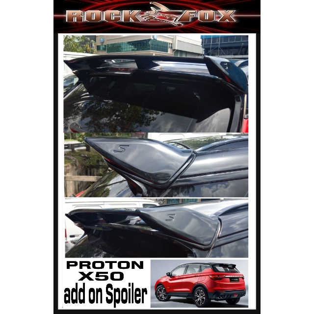 Proton X50 ABS Spoiler With Paint - Add On Design - Glossy Black ...