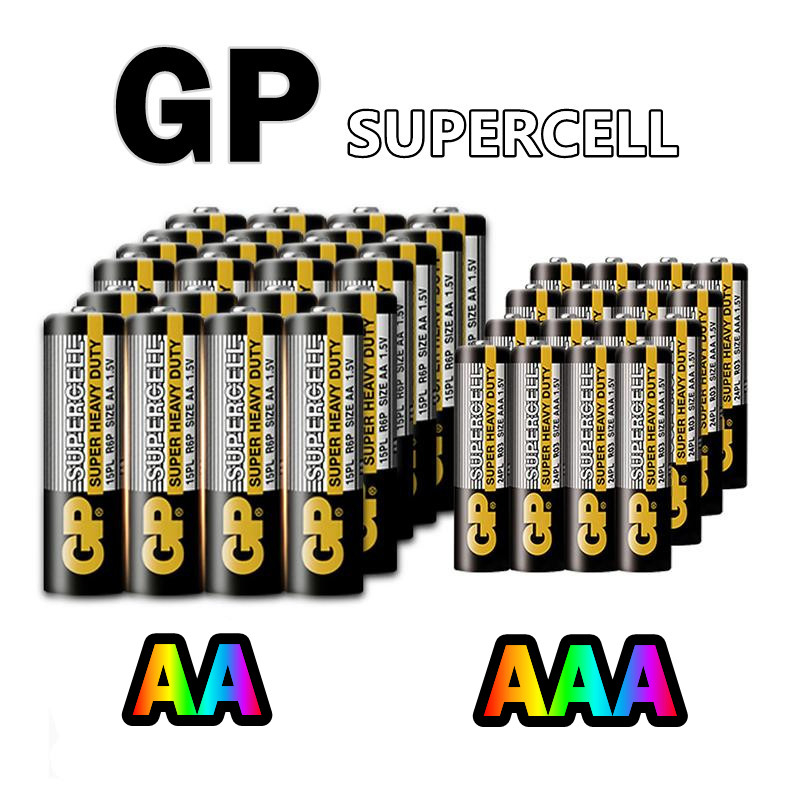 AA & AAA GP Supercell Heavy Duty Battery / Bateri AA & AAA GP (4pcs ...