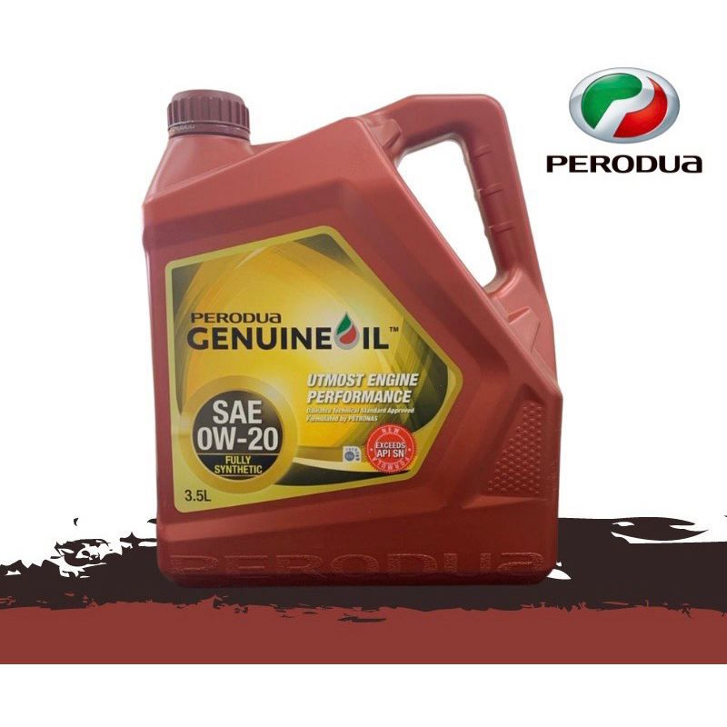 PERODUA GENUINE OIL SAE 0W-20 ENGINE OIL FULLY SYNTHETIC 0W20 API SN ...