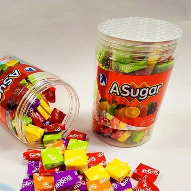 JAR ASUGAR CHEWY CANDY MIXED FRUIT FLAVOR 100PCS (HALAL) | Shopee Malaysia