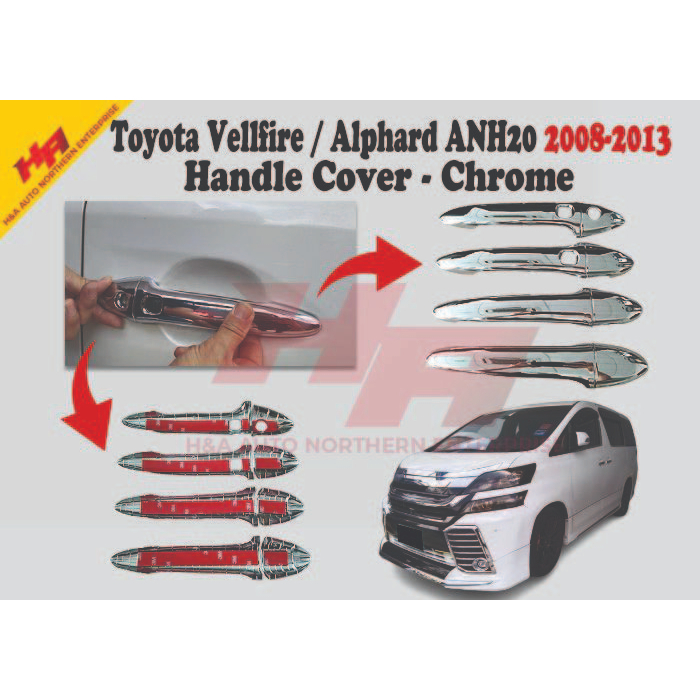 Toyota Vellfire Alphard 2008-2013 Door Handle Cover - Chrome | Shopee ...