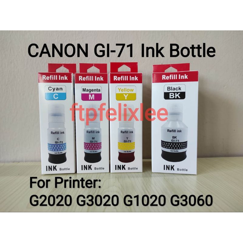 CANON GI-71 GI71 Compatible Refill ink Bottles for Printer PIXMA G1020 ...