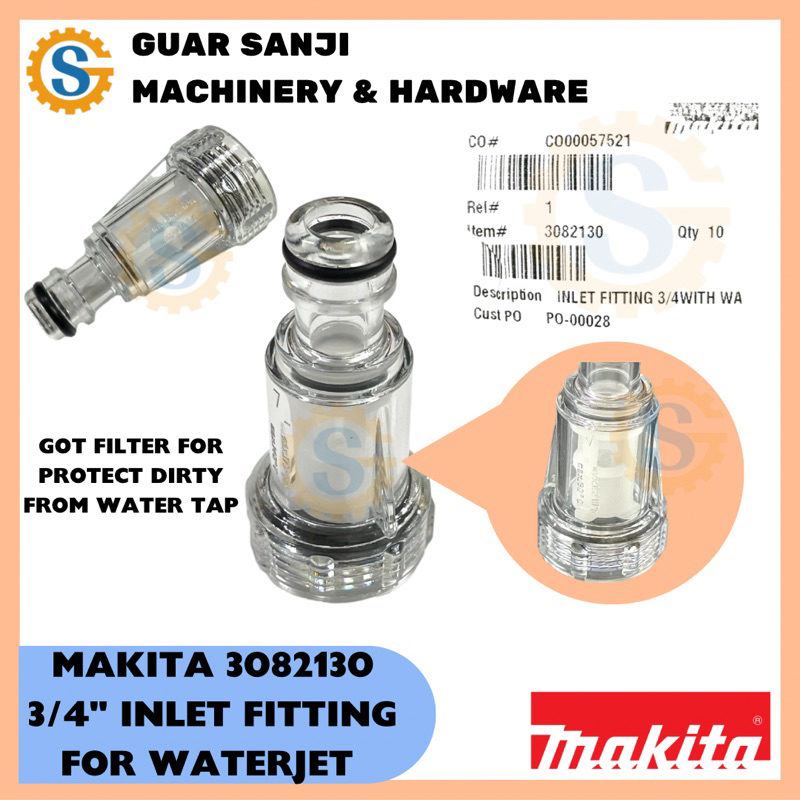 MAKITA 3082130 3/4" INLET FITTING WITH WATER FILTER HIGH PRESSURE ...