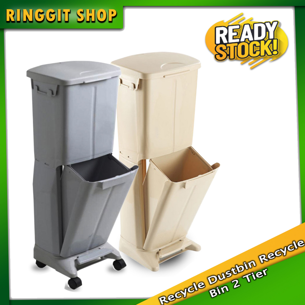Ringgit Shop Recycle Dustbin Recycle Bin 2 Tier Big Capacity Kitchen ...