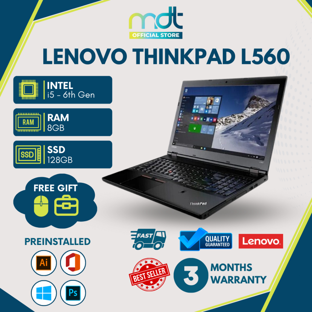 LENOVO THINKPAD L560 - CORE I5 6TH GEN - 8GB RAM - 128GB SSD | Shopee ...