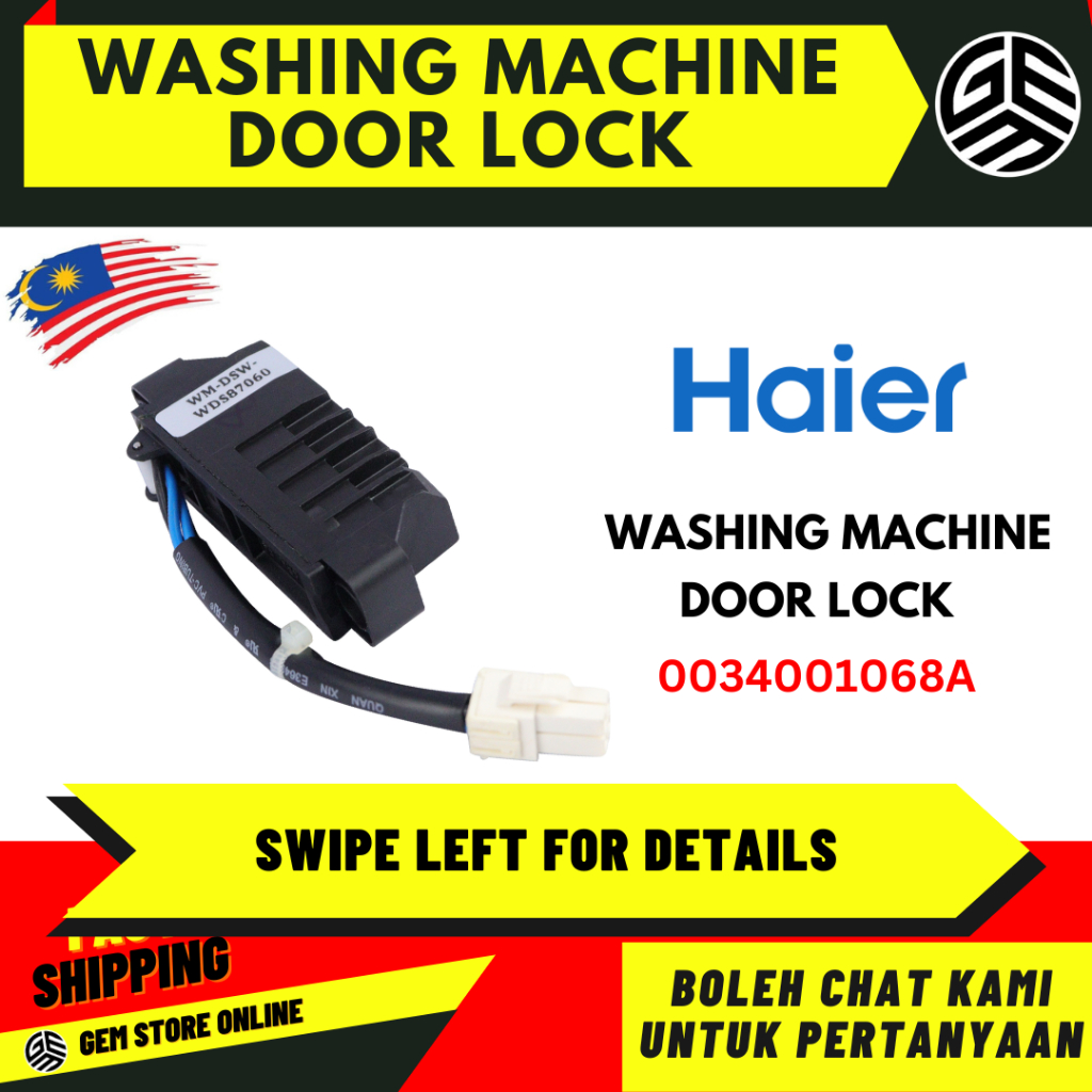 HAIER Washing Machine Door Lock / Door Switch / Suis Pintu Mesin Basuh 0034001068A | Shopee Malaysia