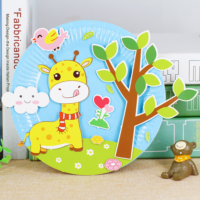 Colorful Cartoon DIY Paper Plate Stickers Kids Kindergarten Art & Craft ...