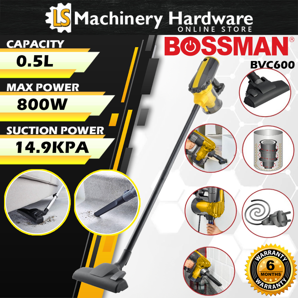 BOSSMAN BVC600 3-In-1 600W High Power Dry Home Portable Vacuum Cleaner ...
