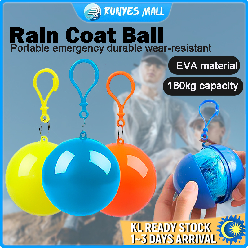 10pcs Outdoor portable raincoat ball disposable RainCoat Keychain Ball ...