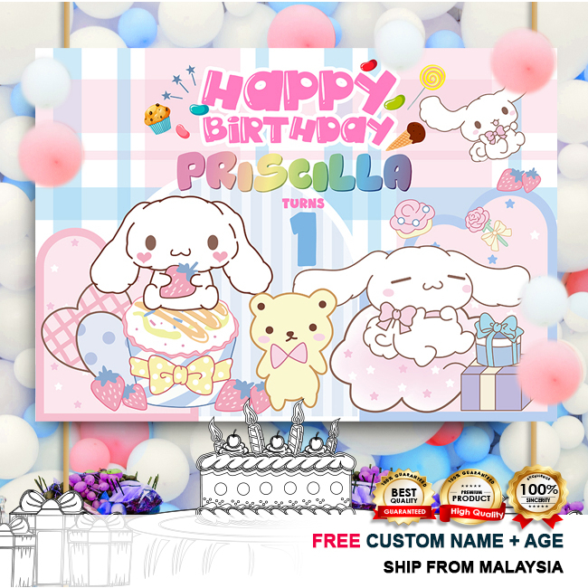 Birthday Banner / Birthday Backdrop / Hari Jadi - Cinnamoroll / Sanrio ...
