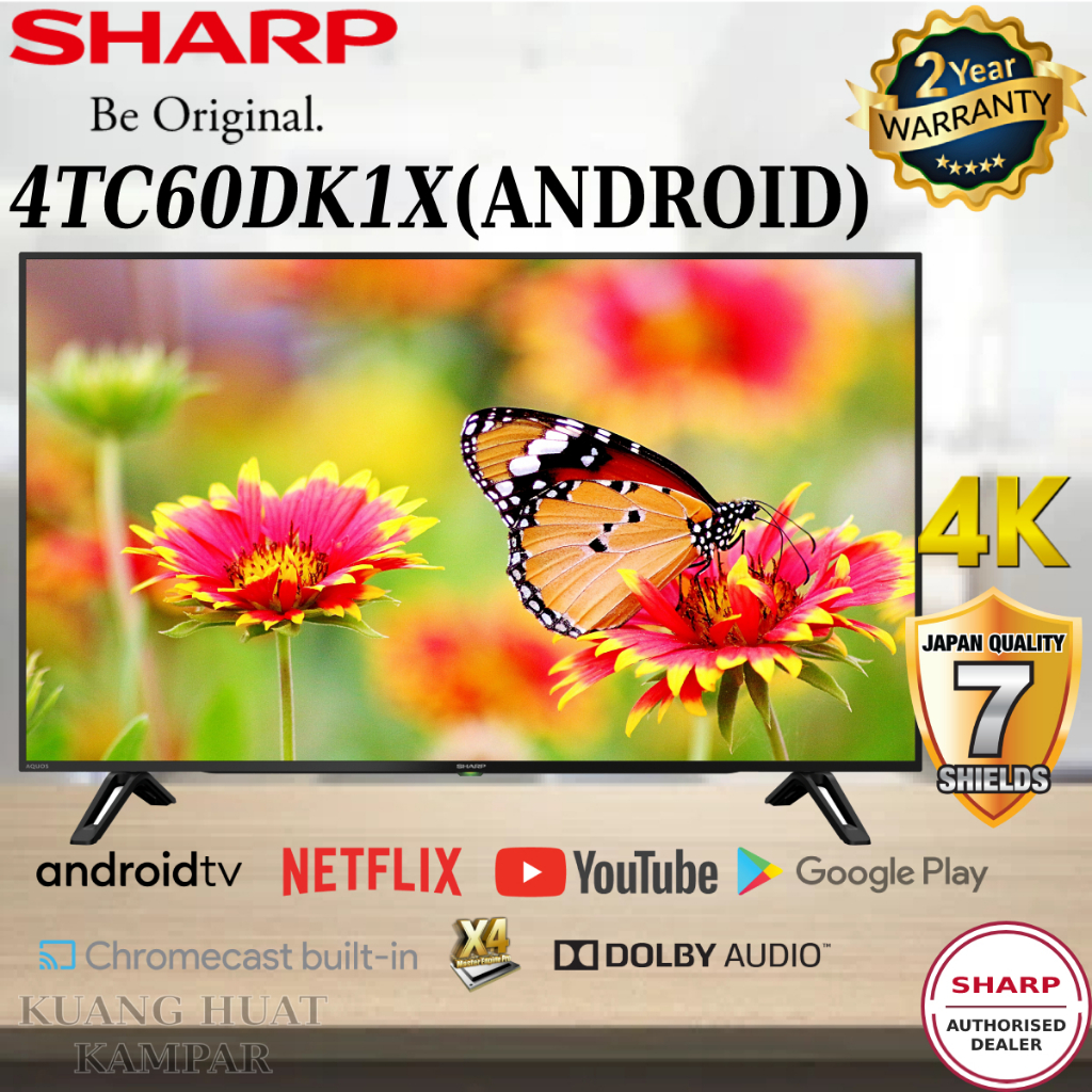 SHARP AQUOS 60 INCH 4K UHD ANDROID TV 4TC60DK1X | Shopee Malaysia