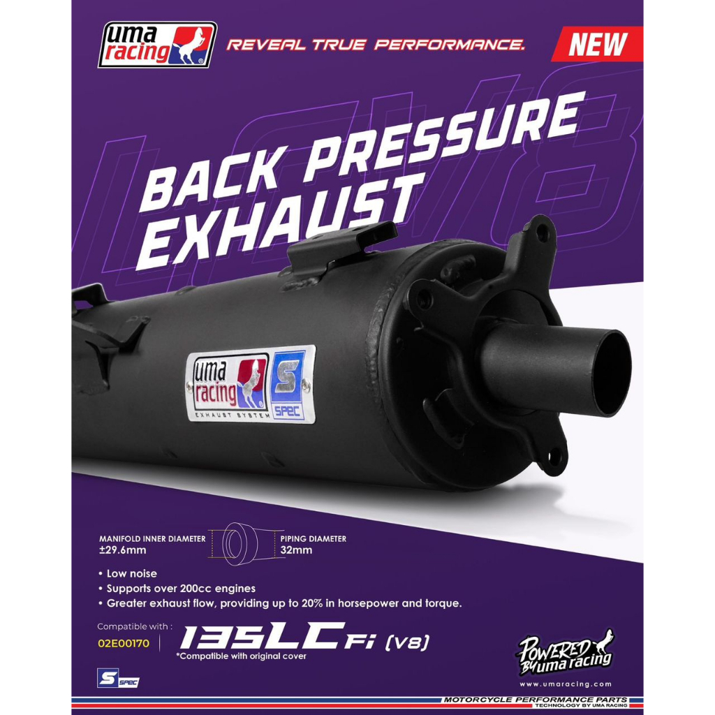 Uma Racing 135LC 4S 5S V2 V3 V4 V5 V6 V7 V8 Back Pressure Exhaust Pipe ...