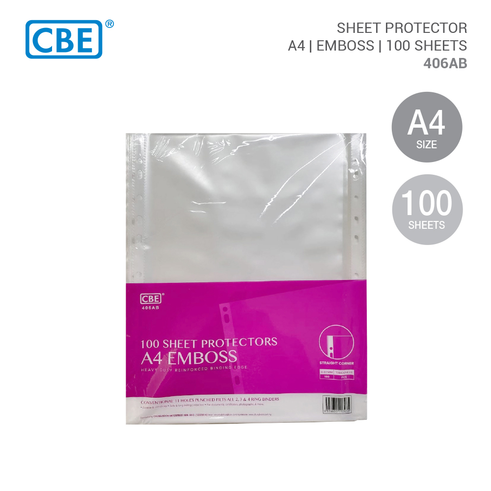 CBE 406AB Sheet Protector Emboss A4 | 100'S | Shopee Malaysia