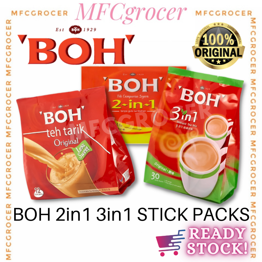 BOH 3 IN 1 INSTANT TEA MIX (Original 20g X 30's)/ Less Sweet (27g X 12 ...