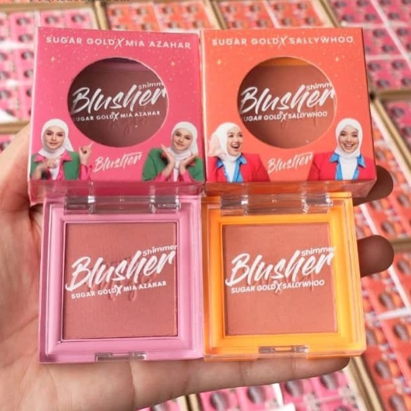 SUGAR GOLD SHIMMER BLUSHER X TIKTOKERS MIA AZAHAR SALLY WHOO | Shopee ...