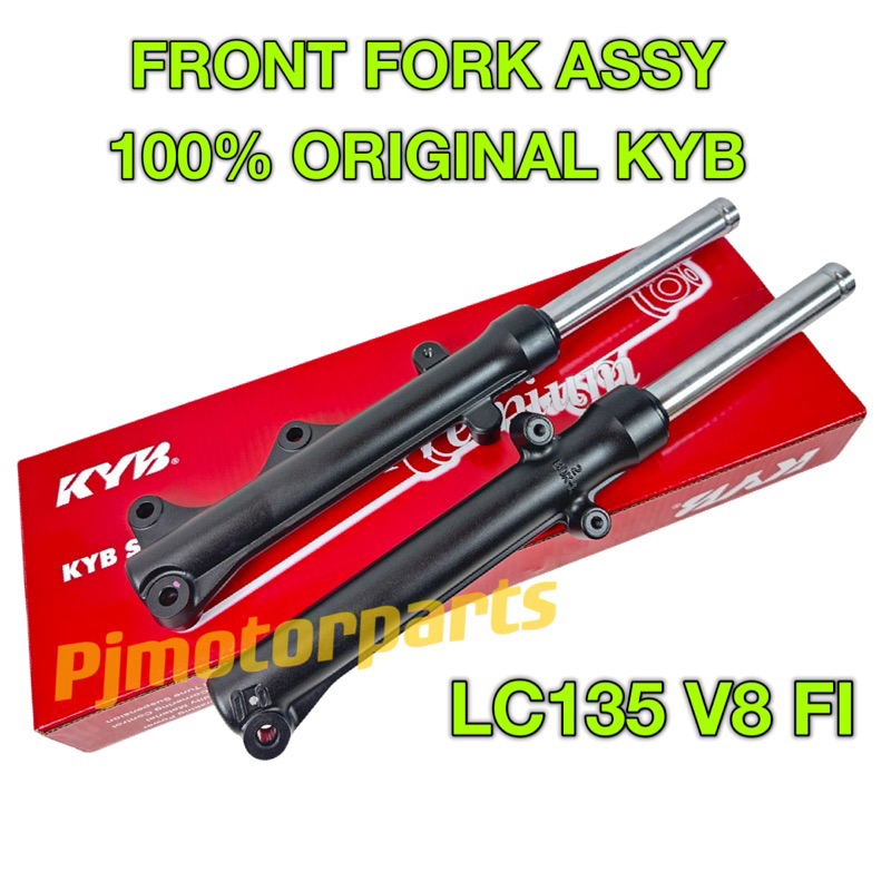 YAMAHA LC135 V8 Fi LCV8 (100% ORIGINAL KYB KAYABA) (1 SET) MATT BLACK FRONT FORK ASSY / DEPAN ...