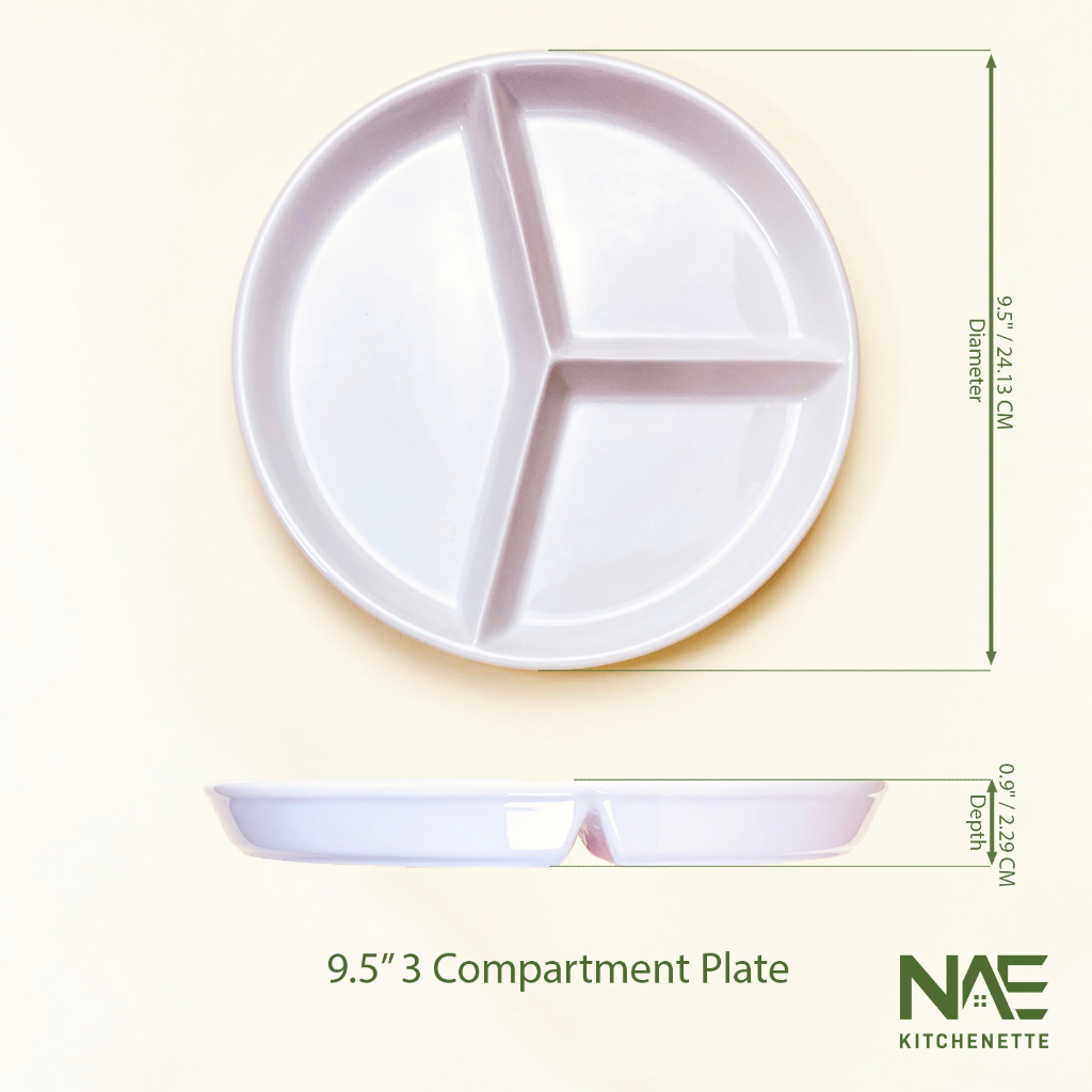 [WHITEWARE] PINGGAN VIRAL NAE - 3 Compartment Plate | Shopee Malaysia