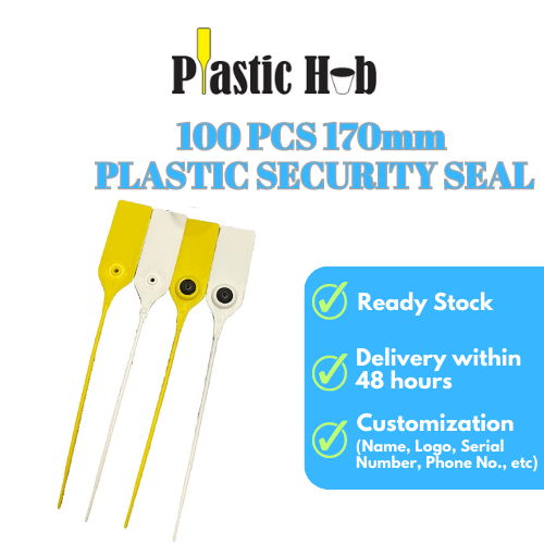 100 PCS 170mm Plastic Security Seal with Metal Insert, Tag with Serial ...