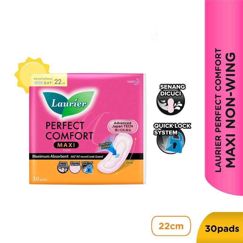 Laurier Perfect Comfort Maxi Non-Wing (22cm x 30s) | sanitary pad ...