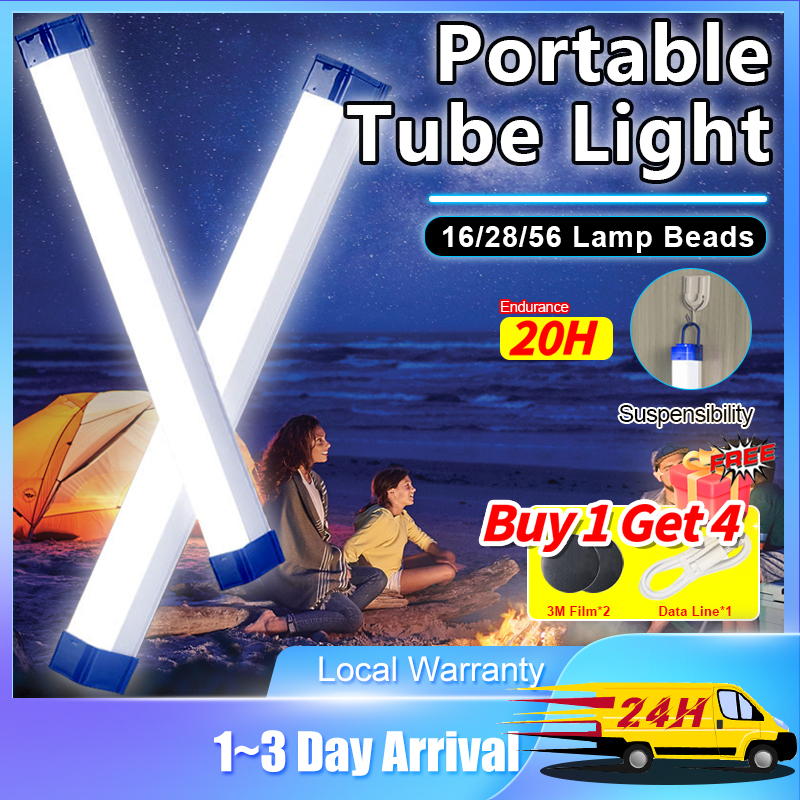 Portable LED Light Tube USB Night Light 17CM-52CM Chargeable Emergency ...