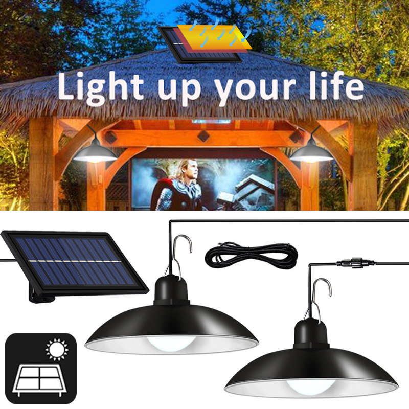 READY STOCK MY'SIA Lampu Solar Light Solar Chandelier 2bulbs Waterproof ...