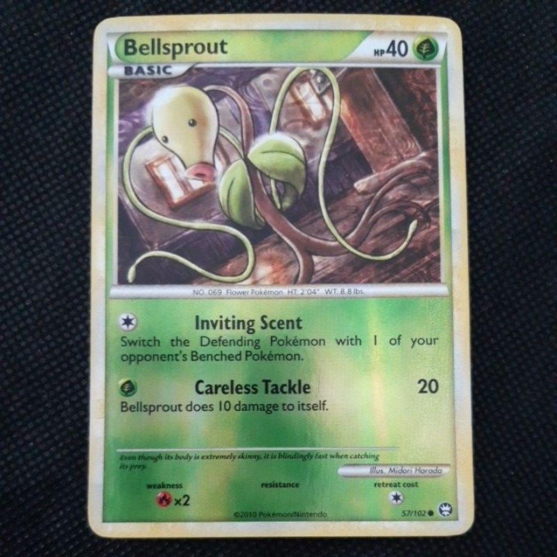 Pokemon Card TCG : Vintage Card: Bellsprout 57/102 Reverse Holo 100% ...