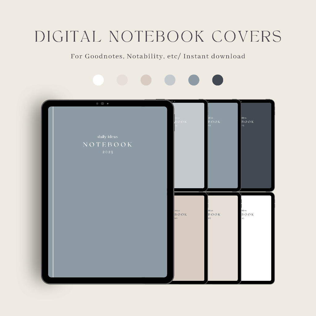 Digital Notebook Covers for Goodnotes and Notability, etc. Instant ...