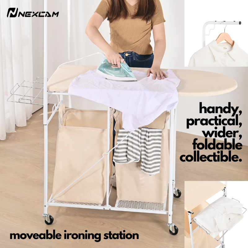 Moveable Portable Laundry Sorter with Folding and collectable Ironing ...