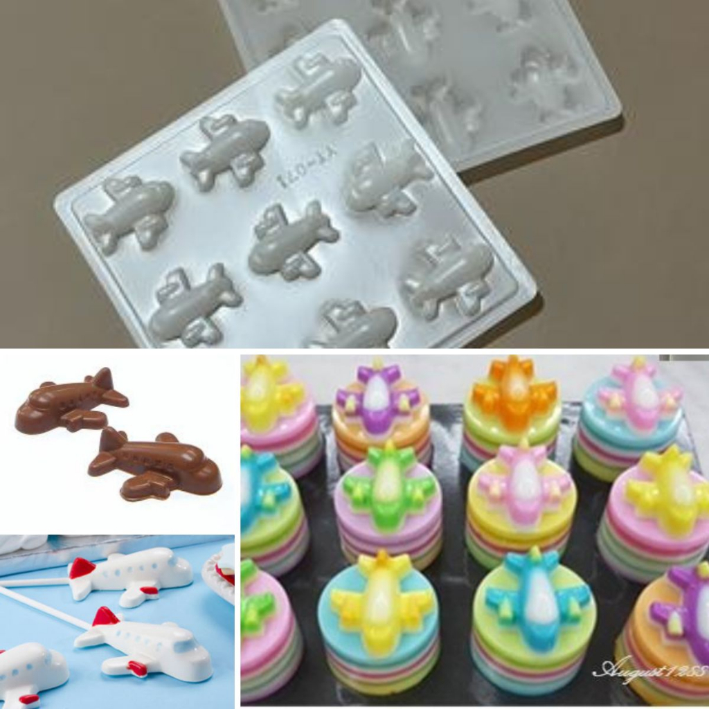 9 Cavity Aeroplane Jelly Mould Acuan Jeli Pudding Cute Pudding Candy ...