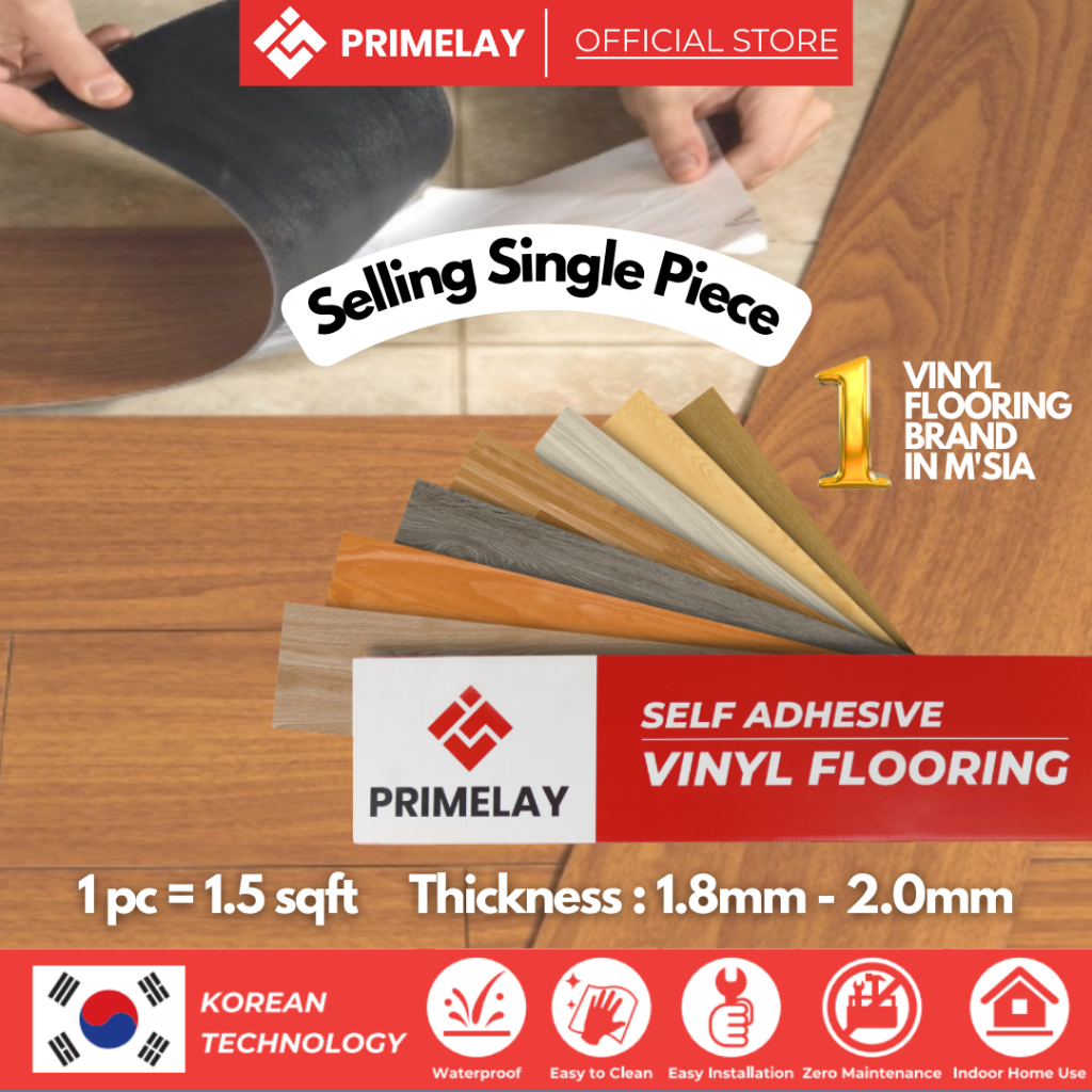 [1PCS] Vinyl Flooring Self Adhesive/ Lantai Rumah Vinyl DIY Flooring ...