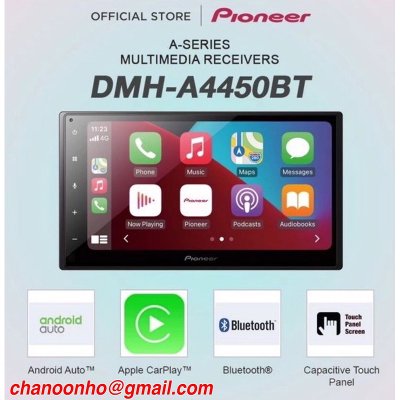 Pioneer | DMH-A4450BT In-Dash Double-DIN A-Series Multimedia AV Receiver with Bluetooth | Shopee ...
