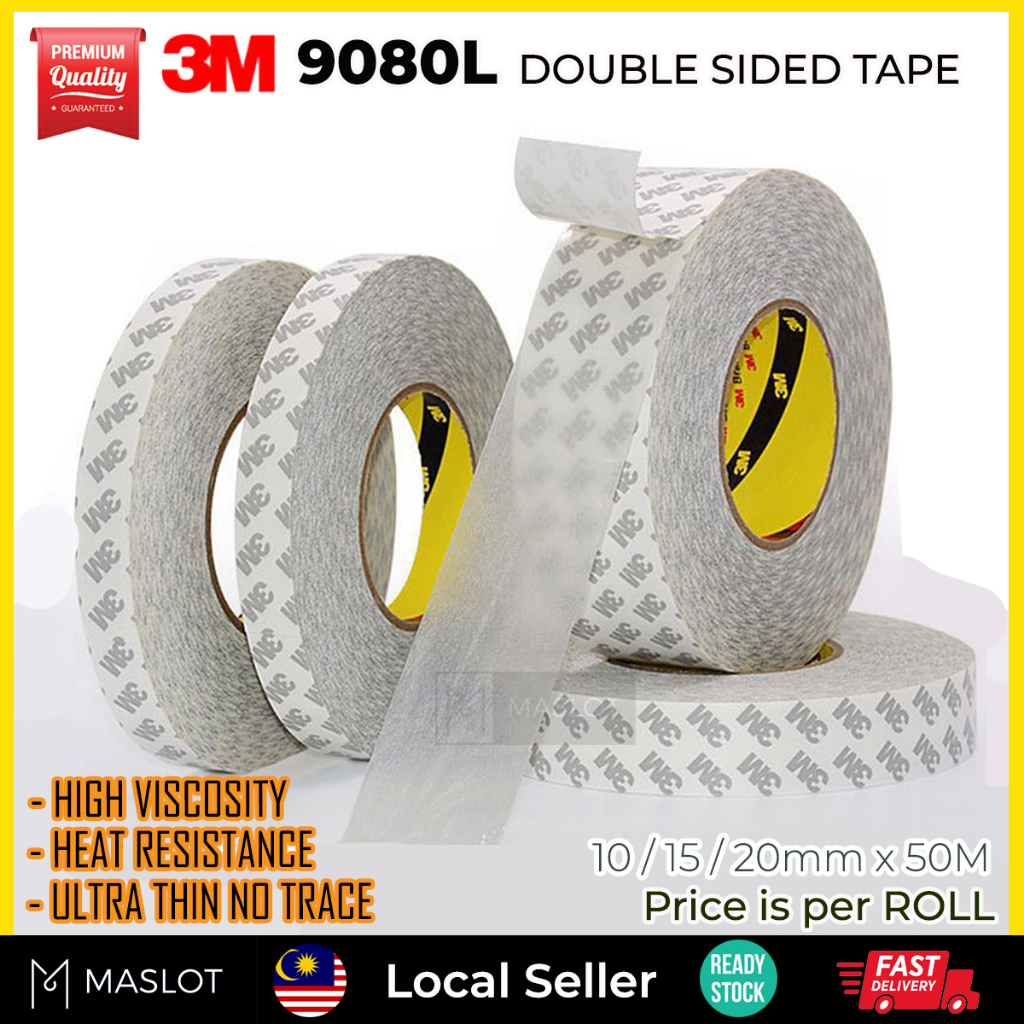 3M 9080 50m Double Side Tape Ultra Thin Clear Double Sided Adhesive Tape High Temperature Resist ...