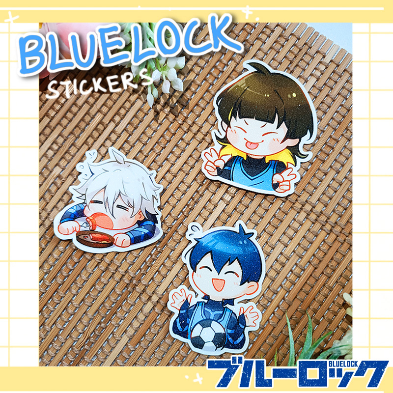 BLUE LOCK Matte Glitter Stickers 6cm Isagi Yoichi Bachira Meguru Nagi ...