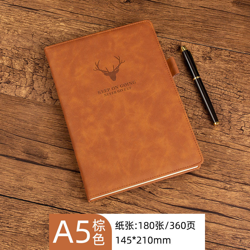 A5 Leather Notebook 360 Pages Paper Notepad Thick Cute Notebook School ...