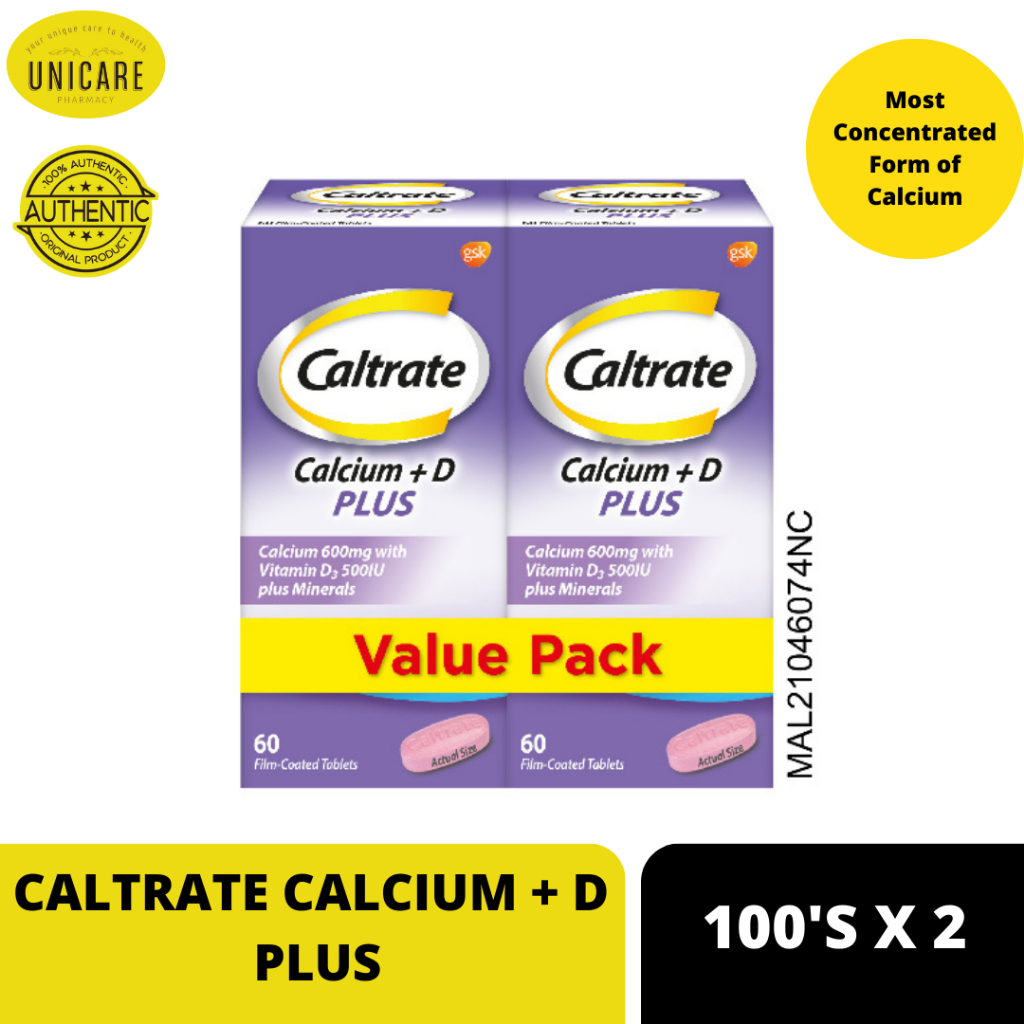 CALTRATE CALCIUM +D PLUS 100'S TWIN PACK | Shopee Malaysia