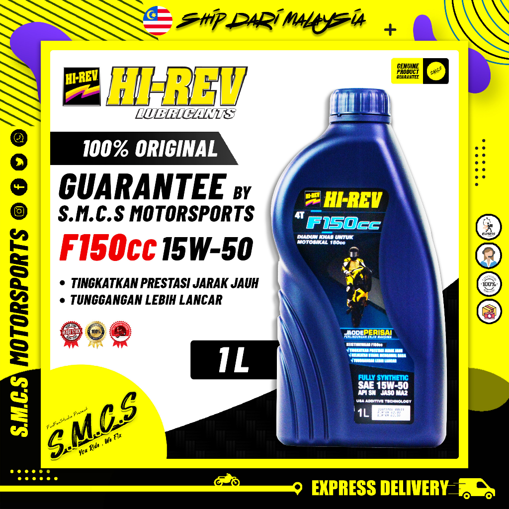 HI-REV Hirev 15W50 F150cc [1L] 4T FULLY SYNTHETIC OIL (NEW) HIREV ...