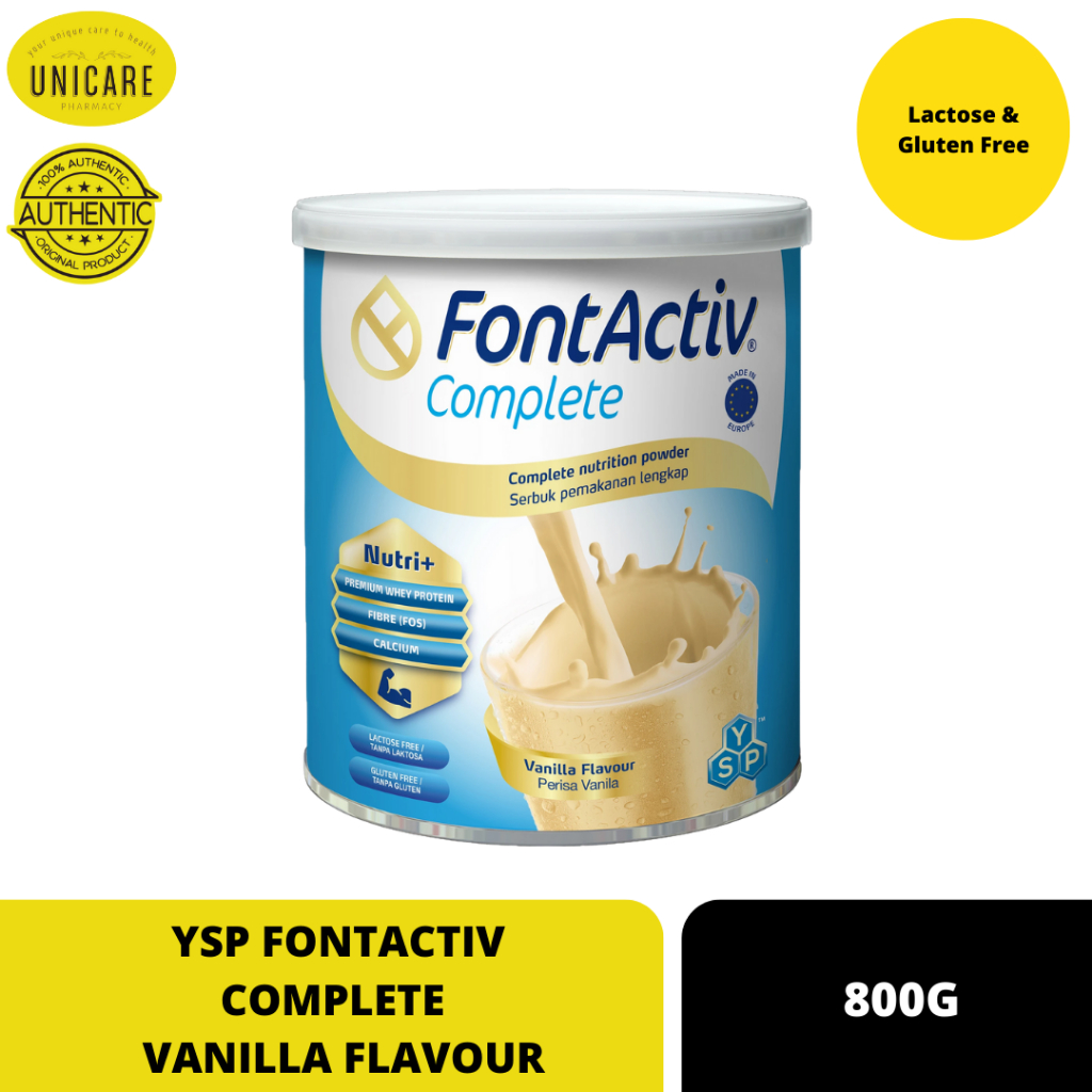 YSP FONTACTIV COMPLETE 800G (VANILLA). Lactose Free and Gluten Free ...