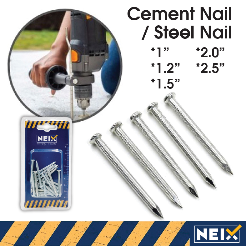 STEEL NAILS / CEMENT NAIL*1"/1.2"/1.5"/2"/2.5"*#READY STOCK# | Shopee ...