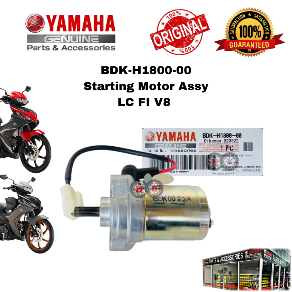 YAMAHA STARTING MOTOR ASSY LC135 FI V8 Original ( BDK-H1800-00 ...