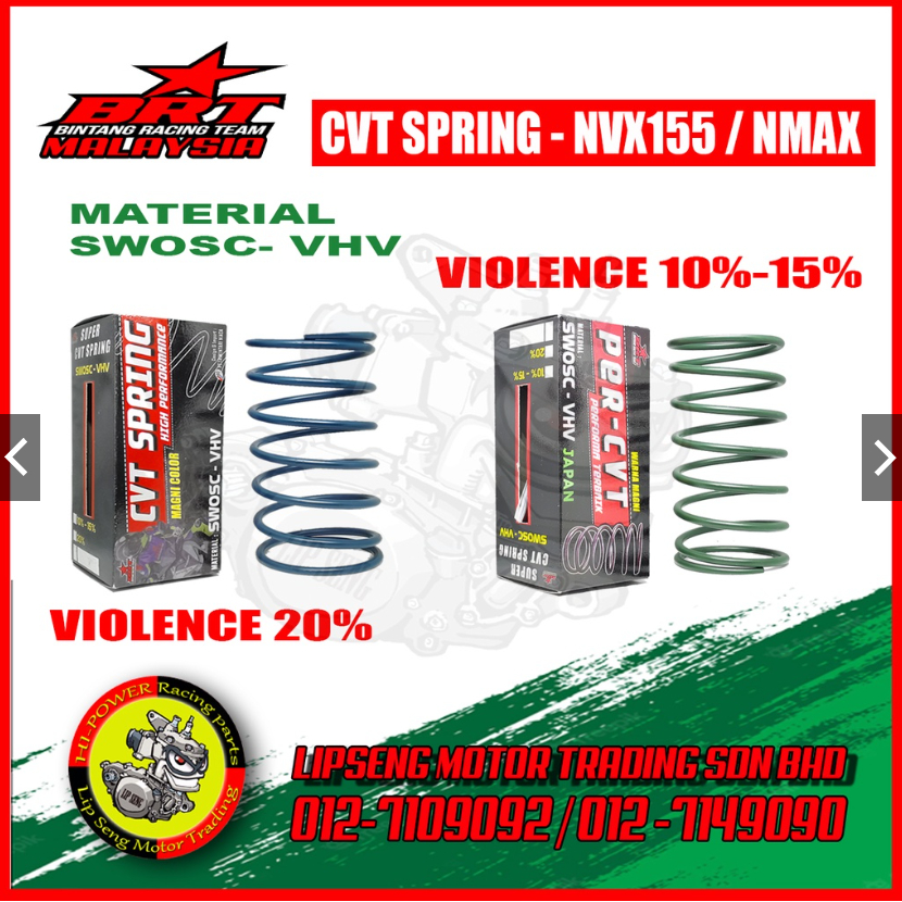NVX 155 V1/V2 & NMAX 155 V1/V2 HONDA VARIO 150 BRT RACING CVT SPRING ...