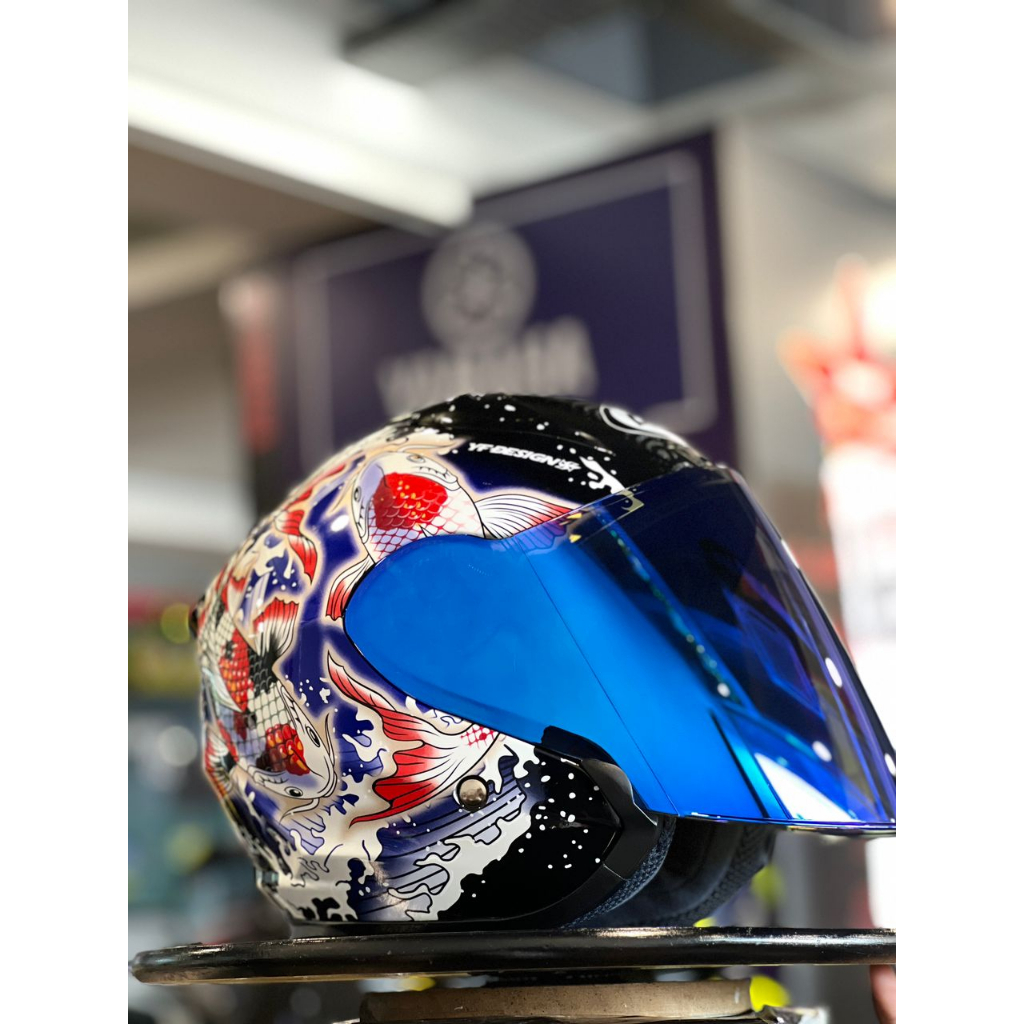 100% ORI+SIRIM} ARC HELMET XR DESIGN KOI IKAN / LAGUNA / NEBLUE Y16 ...