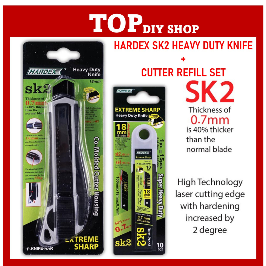 HARDEX SK2 HEAVY DUTY KNIFE/Blade 18MM | Shopee Malaysia
