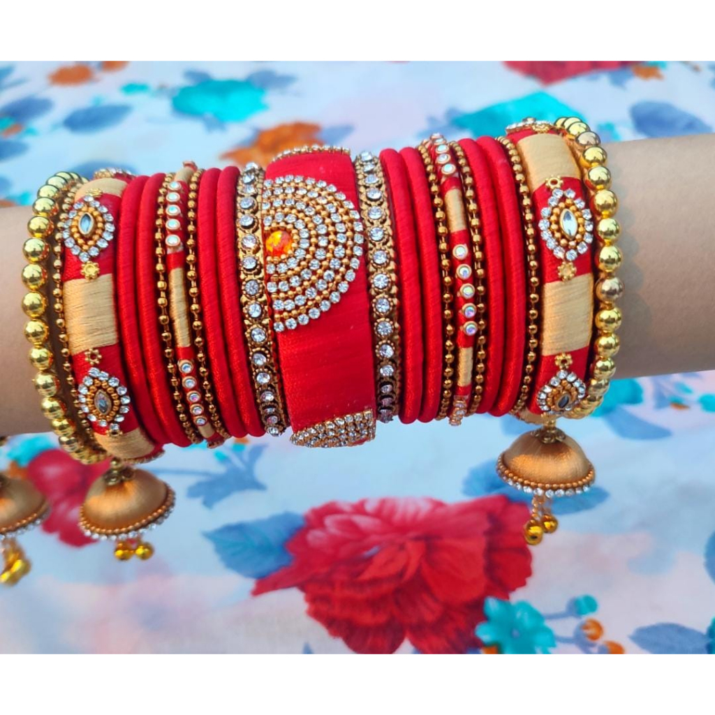 Silk Thread Bangle/Indian bangle/wedding bangle/simple bangle | Shopee ...