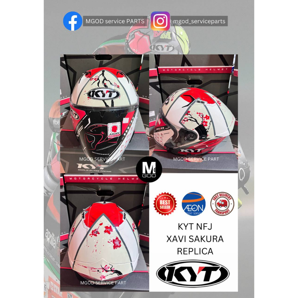 YSNJ0007 KYT NFJ HELMET KYT NFJ KYT HELMET KYT XAVI SAKURA REPLICA KYT ...