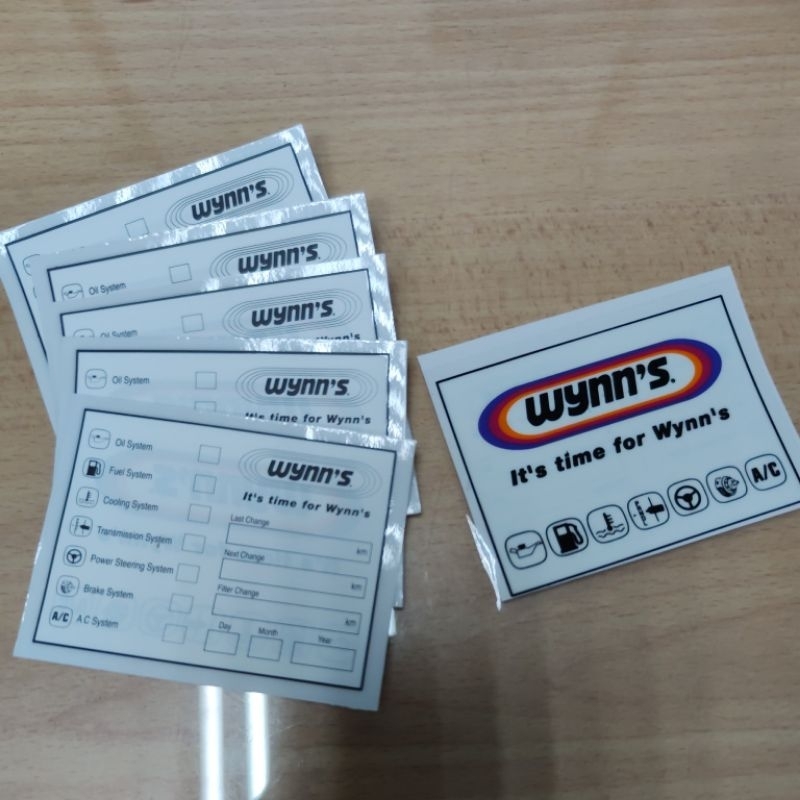 Wynn's Mileage Sticker for Windscreen for Engine Oil Auto Transmission ...