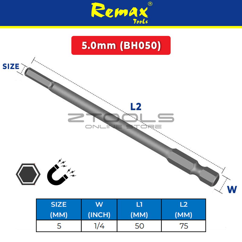 Remax Tools 1/4" Hex Shank Screwdriver Drill Bit | 2mm - 8mm | Philips PH2 Magnetic Screw Driver ...