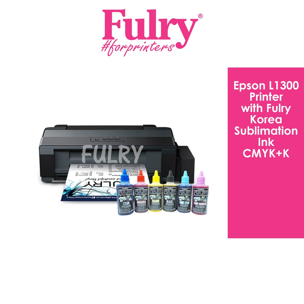 Epson L1300 Printer with Fulry Korea Sublimation Ink CMYK+K | Shopee ...