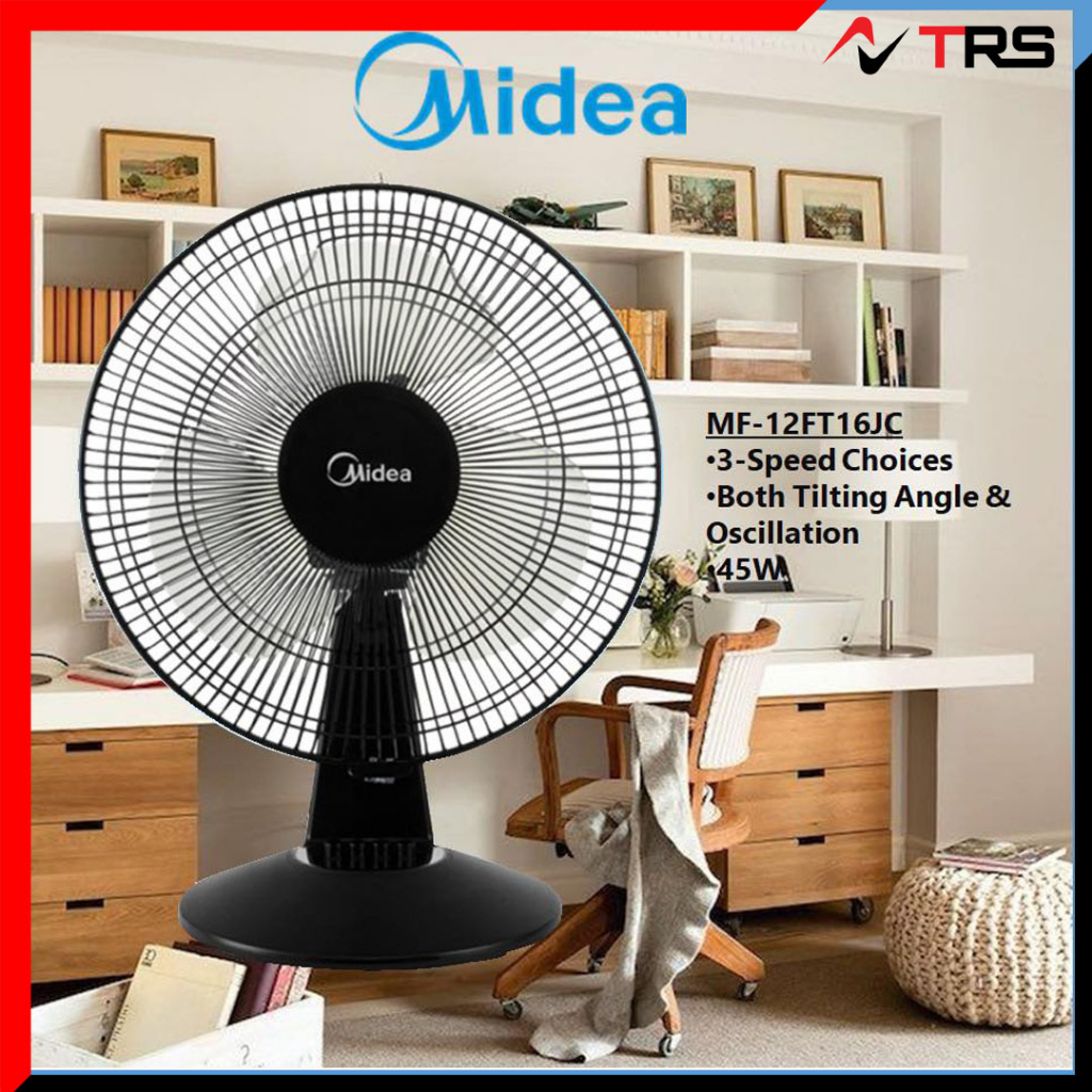 TABLE FAN Midea MF-12FT16JC 12” Table Fan 3speed Black Colour (3Star ...